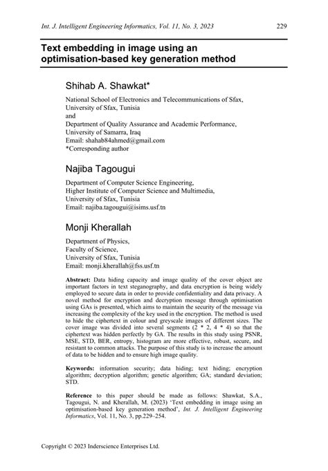 PDF Text Embedding In Image Using An Optimisation Based Key Generation Method