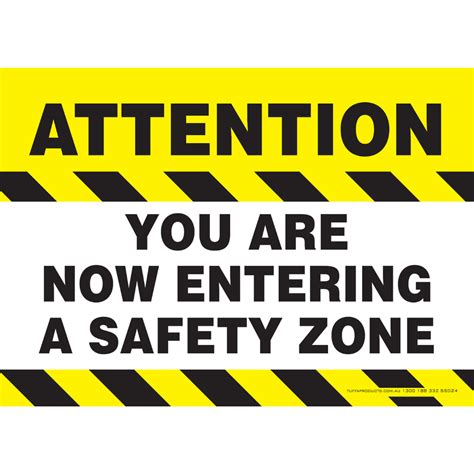 Attention Entering A Safety Zone Decals Pack Of 10 Tuffa