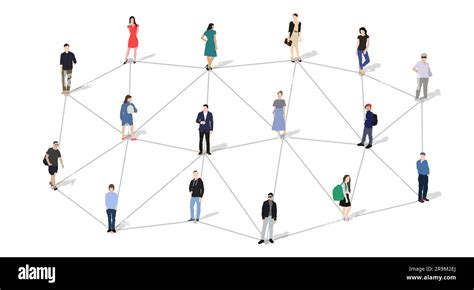 Social Network Connecting People Diverse People Group Flat Vector