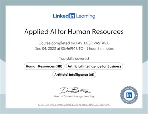 Kavita Srivastava On Linkedin Certificate Of Completion