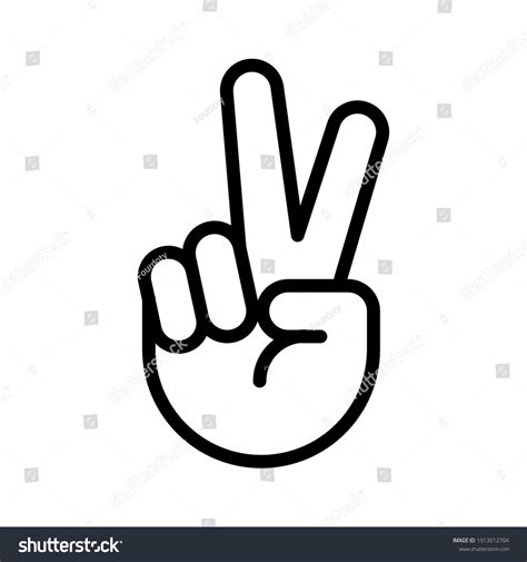 Hand Gesture V Sign Victory Peace Stock Vector Royalty Free