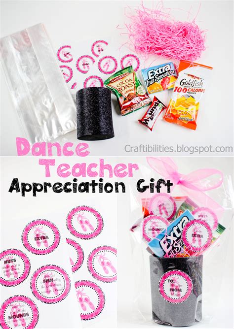 DANCE Teacher Appreciation GIFT - FREE downloadable tags!