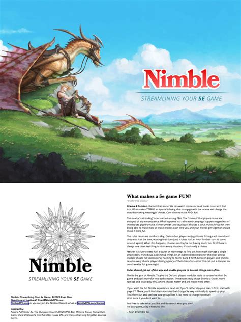 Nimble 191final Color Pdf Role Playing Games D20 System