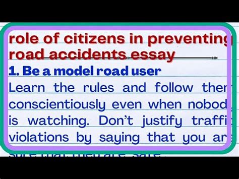 Role Of Citizens In Preventing Road Accidents Essay Road Safety Essay