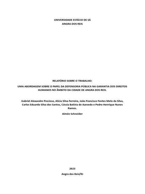 Uma Abordagem Sobre O Papel Da Defensoria Pública Na Garantia Dos