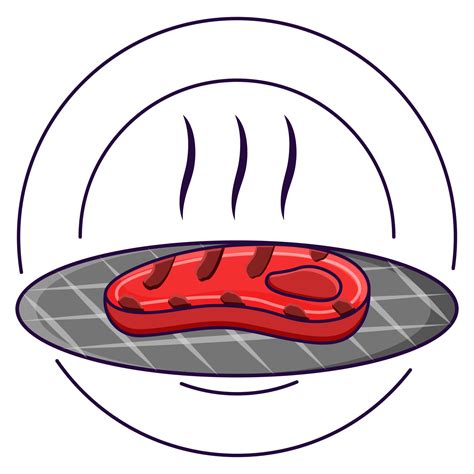 Hot Red Steak Food On Circular Background 23224936 Vector Art At Vecteezy