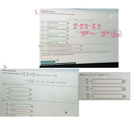 solved help entering answers 1 ﻿point ﻿use the chain rule