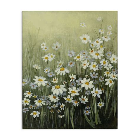 Stupell Industries Daisy Field Garden Plants Flowers Painting Wrapped