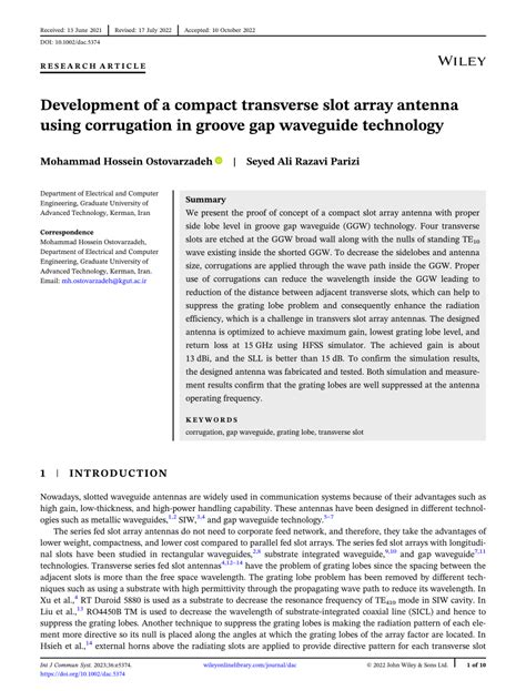 Development Of A Compact Transverse Slot Array Antenna Using