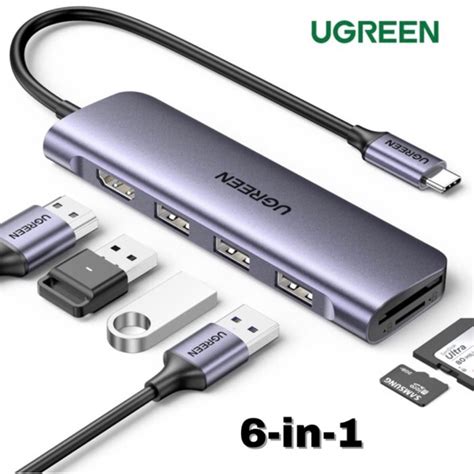 Jual Ugreen USB Type C HUB In To HDMI USB Micro Sd Tf Data Laptop Shopee Indonesia