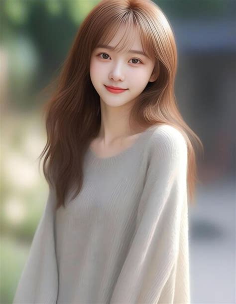 Premium Photo Portrait Of Thai Adult Beautiful Girl White Shirt Relax