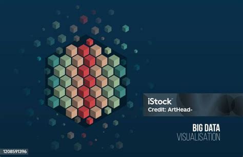 Visualisasi Big Data Latar Belakang Dengan Array Persegi Struktur