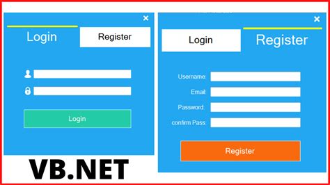Vb Net Login And Register Form Design C Java Php Programming