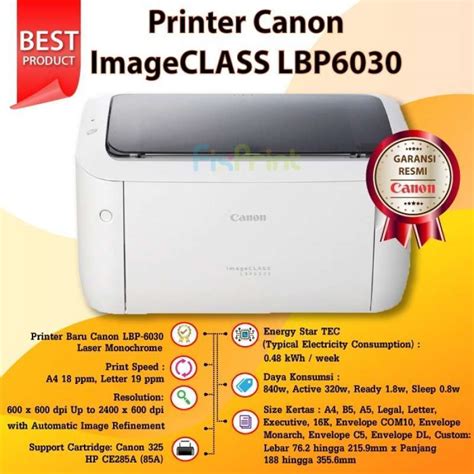 Promo Printer Canon Imageclass Lbp6030 Lbp 6030 Lbp 6030 Toner 325 Hp