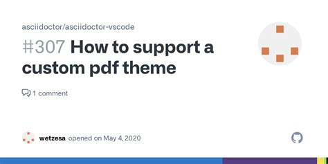 How To Support A Custom Pdf Theme Issue Asciidoctor Asciidoctor Vscode GitHub