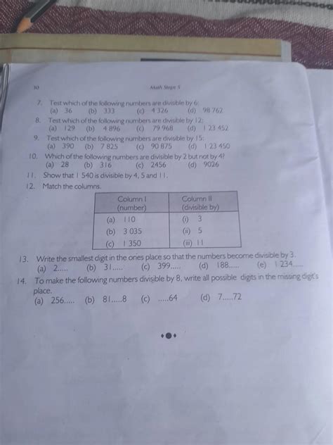 Test Which Of The Following Number Are Divisible By 6