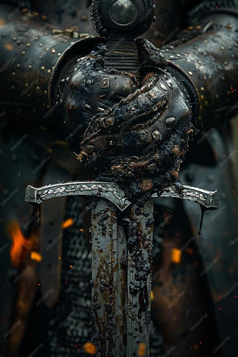 Premium Photo Warriors Hands Gripping A Sword Hilt Ready For Battle