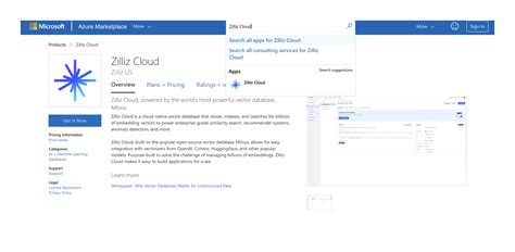 Subscribe On Azure Marketplace Cloud Zilliz Cloud Developer Hub