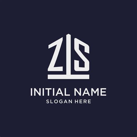 Zs Initial Monogram Logo Design With Pentagon Shape Style 12737133