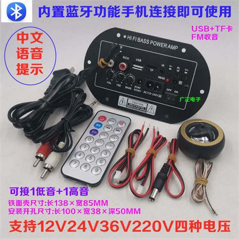 全網最低價~6寸8寸10寸藍牙功放板汽車低音炮主板12v24v220v車載家用插卡功放【】 露天市集 全台最大的網路購物市集