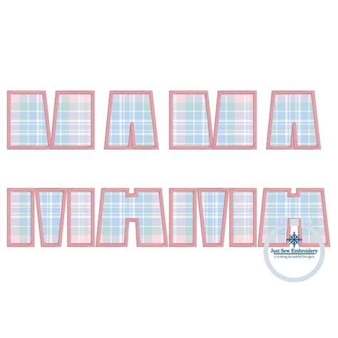 Mama Split Applique Embroidery Design Satin Stitch Mothers Day Two
