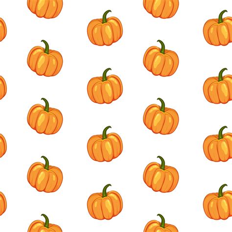 Pumkin Seamless Pattern Vector Illustration Decoration Texture