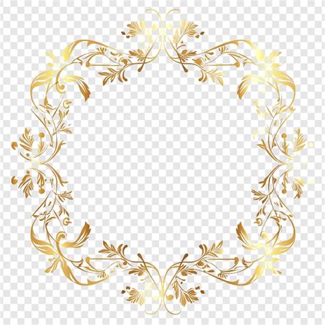 Desenho elegante de moldura floral dourada PSD Grátis