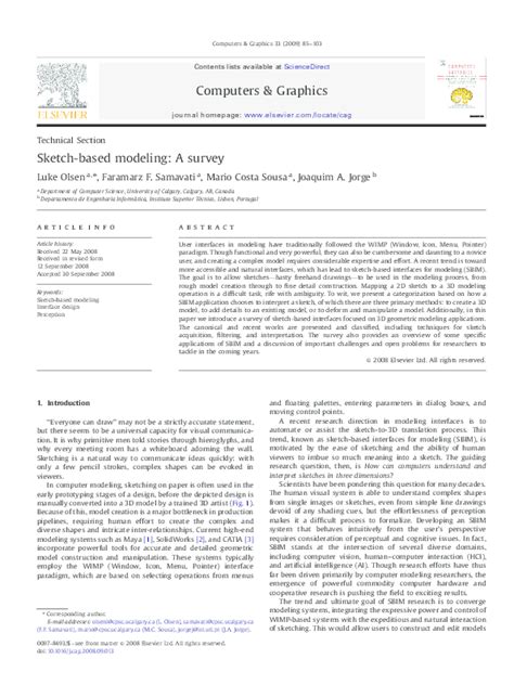 Pdf Sketch Based Modeling A Survey