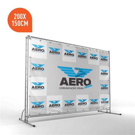 Backdrop Lona Impressa Com Ilhós 200x150cm Aero Design Comunicação Visual