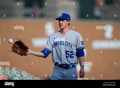 Kansas City Royals Starting Pitcher Daniel Lynch Catches A New Ball During The Second Inning Of