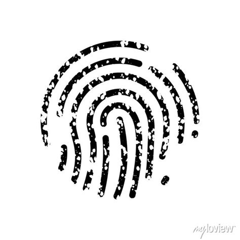 Id Symbol Biometric Identification Silhouette Icon Thumbprint Wall