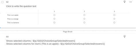 How To Pipe Selected Answers From Matrix Table Type Likert Format Profile XM Community