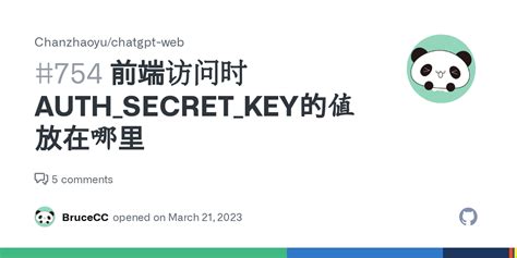 前端访问时AUTH SECRET KEY的值放在哪里 Issue 754 Chanzhaoyu chatgpt web GitHub