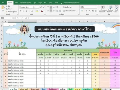 แจกฟรี โปรแกรม Excel แบบบันทึกคะแนน คะแนนเก็บ พร้อมตัดเกรด ข่าวการศึกษา ครูประถม คอม