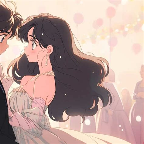超甜动漫公主王子情侣头像 AI作品爱的华尔兹男女跳舞情头