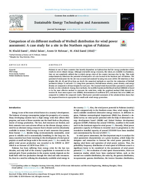 Pdf Comparison Of Six Different Methods Of Weibull Distribution For