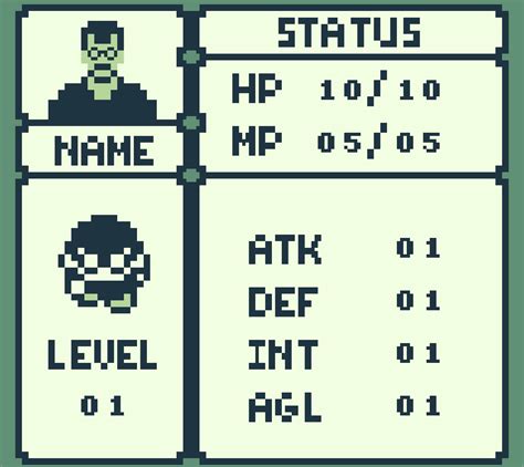 GB Studio Status Menu System Template Up To Lvl 16 By AA STUDIO