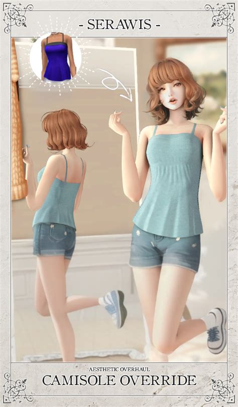 serawis aesthetic overhaul camisole override sims 4 anime sims 4 mods