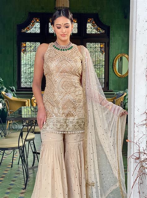 Golden Reet Sharara Poonams Kaurture