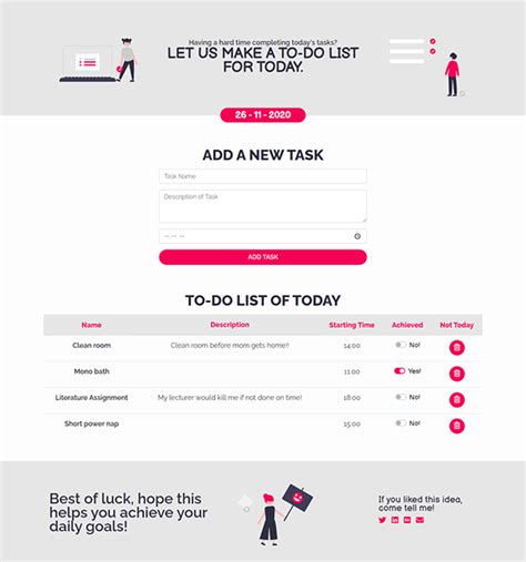 UI UX Developed For To Do List Website On Behance