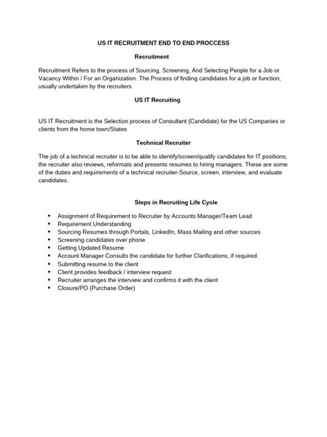 Recruitment End To End Proccess Pdf Java Programming Language Scripting Language