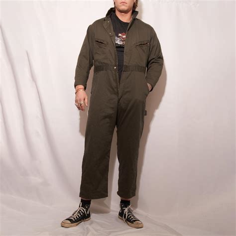 Dickies Mens Khaki Jumpsuit Depop