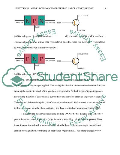 Electrical And Electronic Engineering Laboratory Logbook And Report Essay