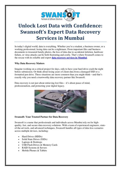 Ppt Trusted Data Recovery Services In Mumbai Swansoft Experts