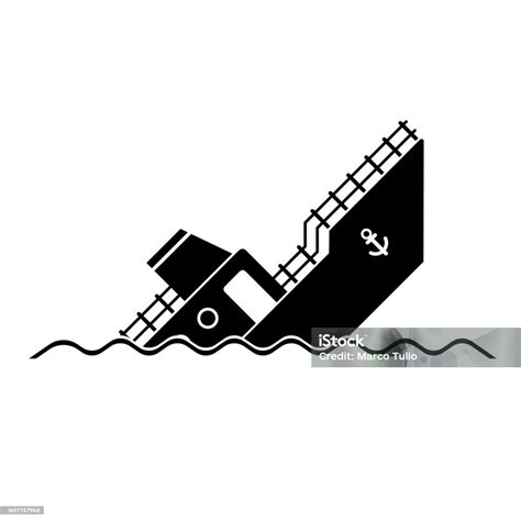 Sinking Ship Icon Nautical Accident Stock Illustration Download Image