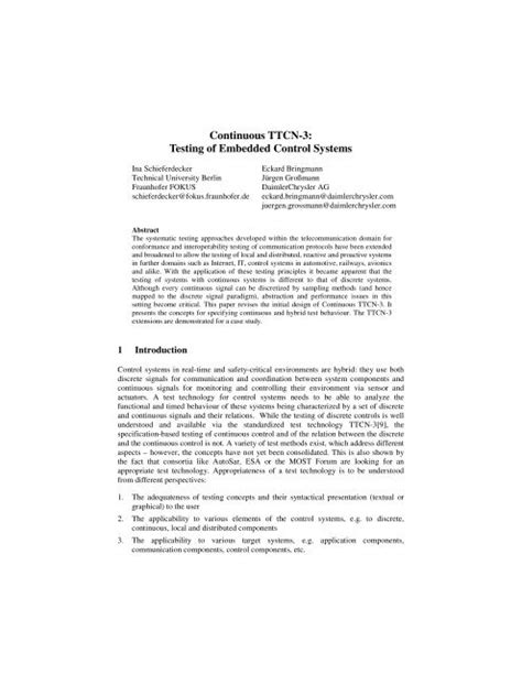 continuous ttcn 3 testing of embedded control systems piketec