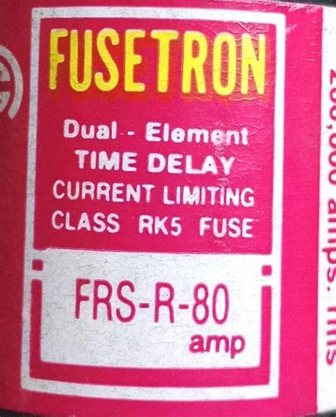Fusetron Frs R 80 Dual Element Time Delay Class Rk5 Fuse 80a 600vac 30