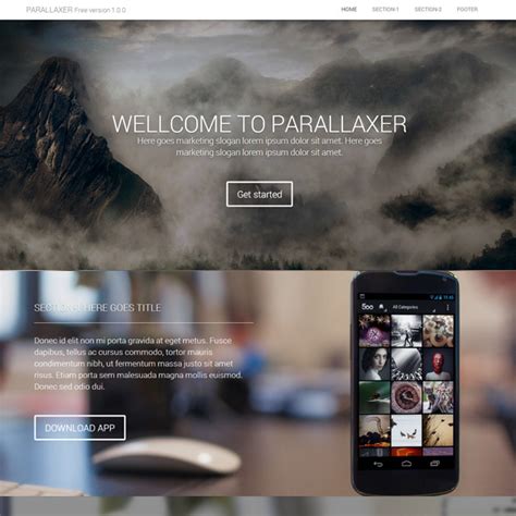 Bootstrap Scroller Parallax Template One Page Responsive Wireframe