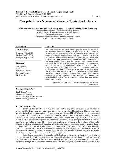 New Primitives Of Controlled Elements F 24 For Block Ciphers Pdf