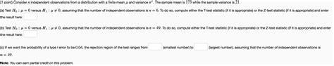 Solved Point Consider N Independent Observations From A Chegg